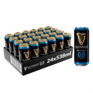 Guinness Draught 0.0 Alcohol Free Stout Beer 0.0%, Can, 538ml x 24
