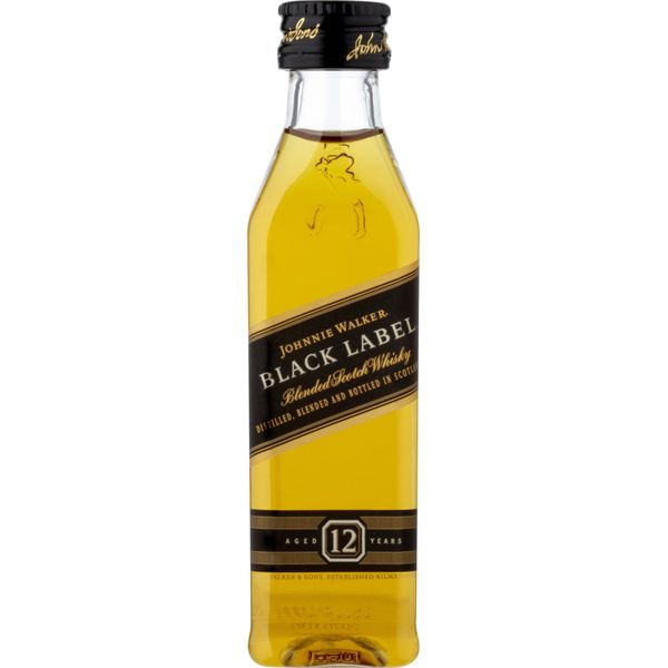 Johnnie Walker Black Label Blended Scotch Whisky, 5cl x 12 x 1