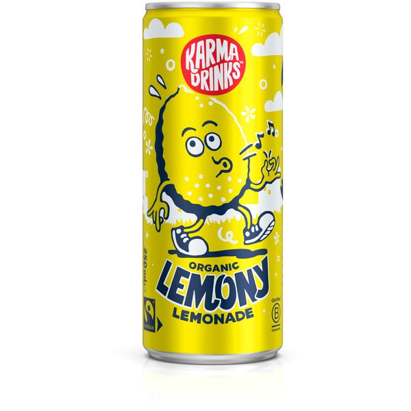 Karma Drinks Organic Lemony Lemonade, Can, 250 ml x 24