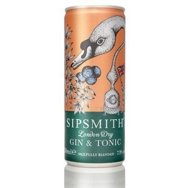 Sipsmith Gin and Tonic, Can, 250 ml x 12