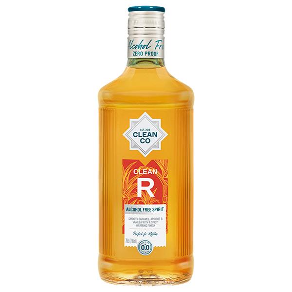 Clean Co R Rum Alternative Non Alcoholic Golden Spiced Spirit, 70 cl x 6