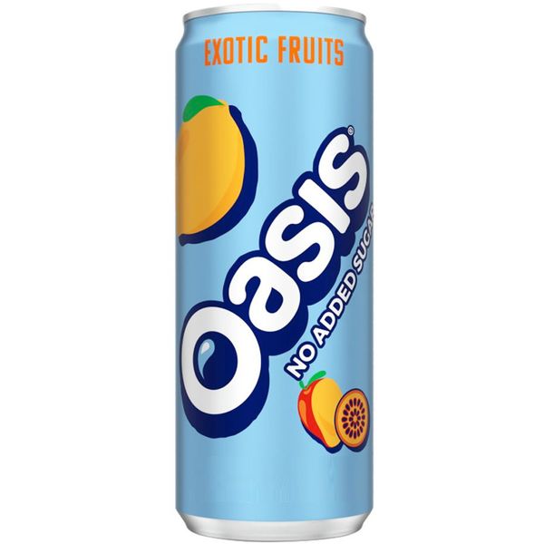 Oasis Zero Exotic Fruit Can, 330 ml x 24